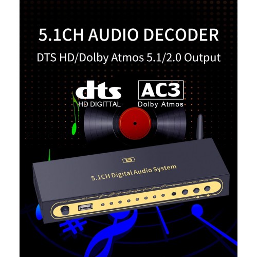 5.1CH Audio Converter Decoder Bluetooth 5.0